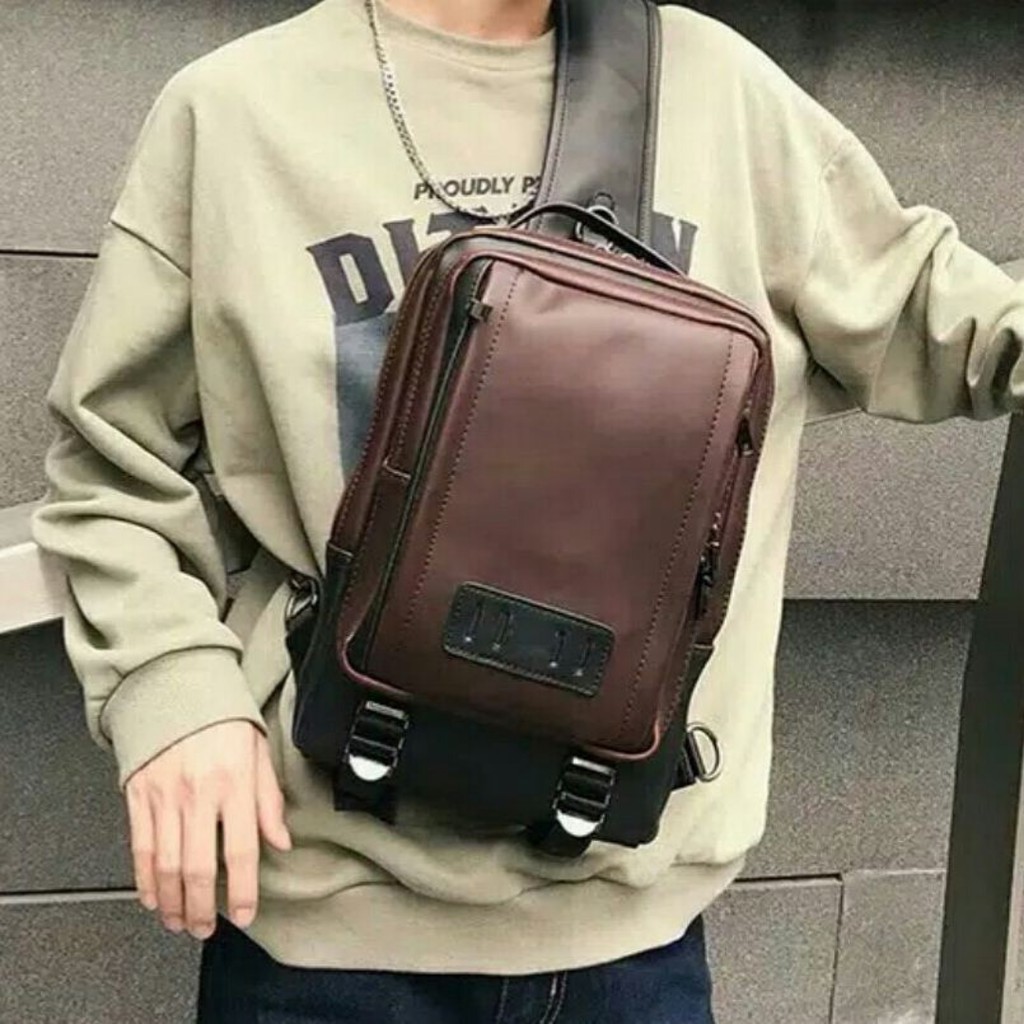 Jual Tas Selempang Pria Sling Bag Slempang Kulit Premium 6561 | Shopee ...