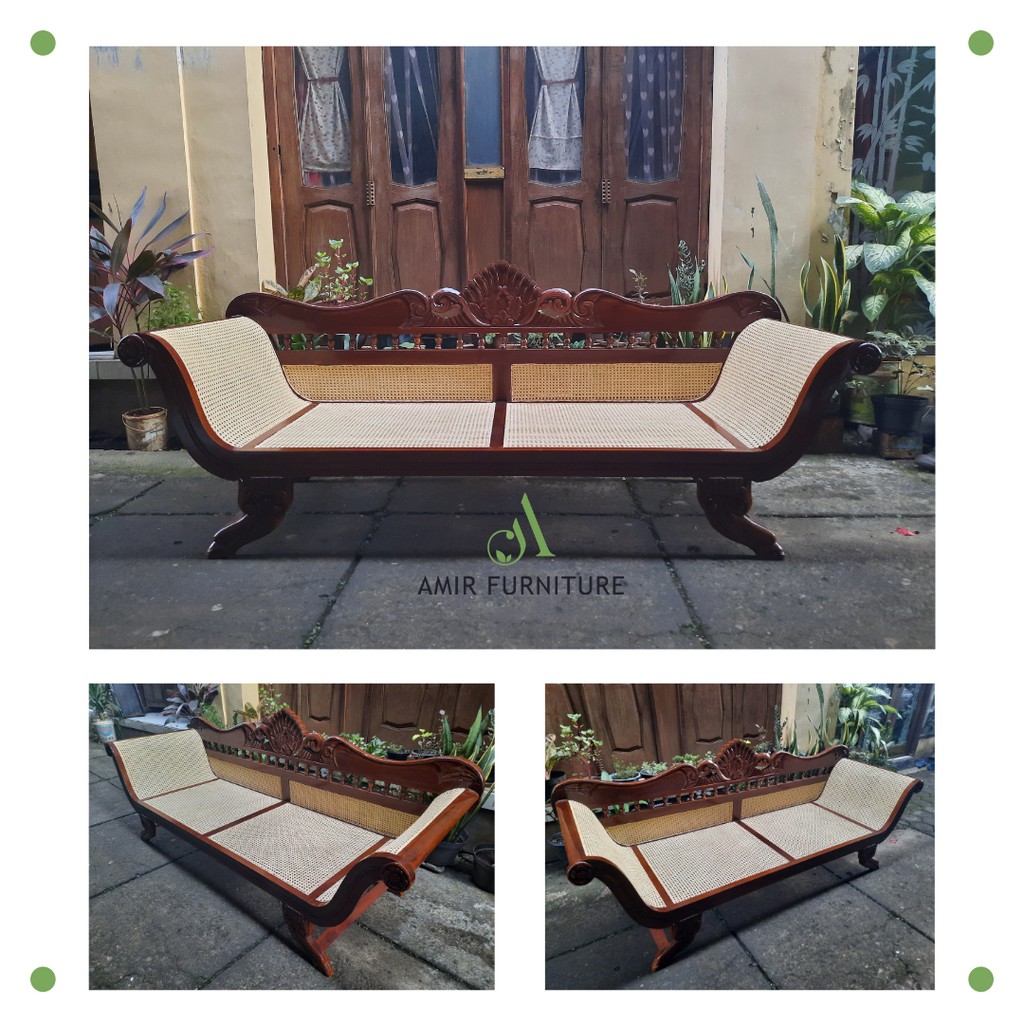 Jual ARF - Bangku Kursi Sofa Rotan Bangku Klasik Rotan Kayu Jati ...