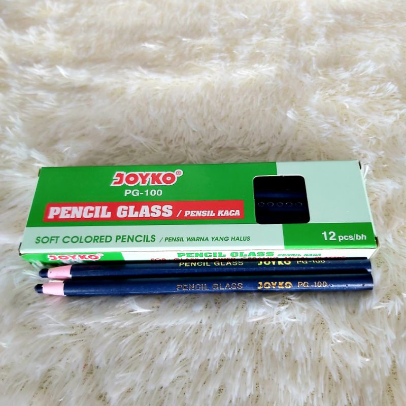 Jual (2bh)Pensil Kaca/penebal/Dermatograph Joyko Putih/Hitam/Merah ...