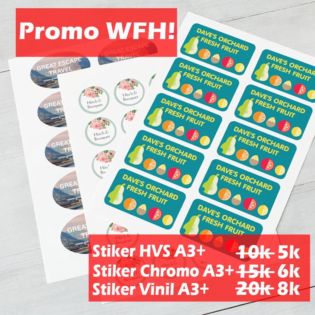 Jual Promo Cetak Stiker digital / laser a3+ | Shopee Indonesia