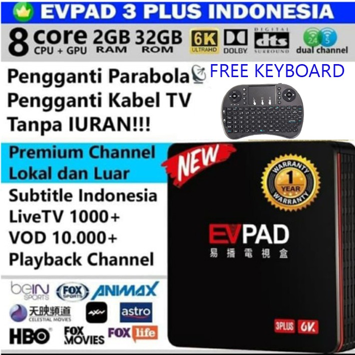 Jual EVPAD 3PLUS Indonesia Android TV BOX 2GB/32GB Update Terbaru Murah | Shopee Indonesia