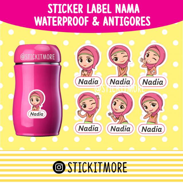 Jual Sticker Label Nama Waterproof Nadia | Shopee Indonesia