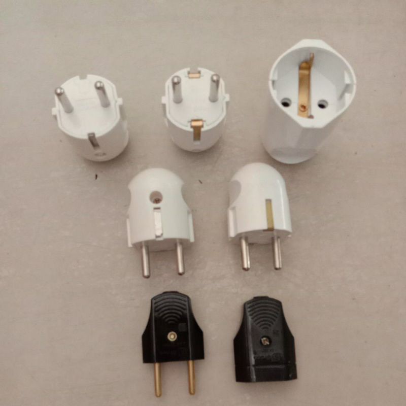 Jual Steker bulat colokan listrik arde pipih tipis Contra kontra betina ...