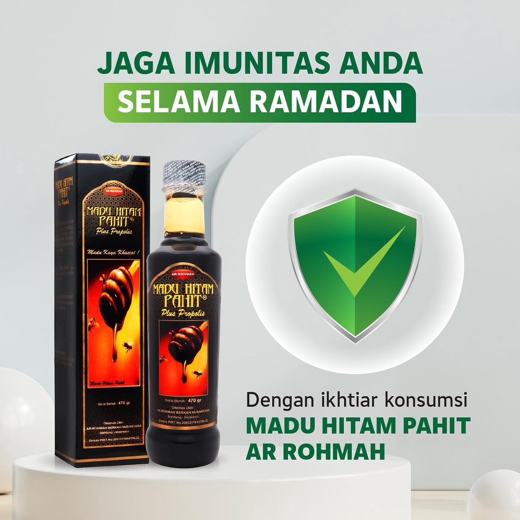 Jual Ar Rohmah Madu Hitam Pahit Plus Propolis Asli 470gr | Shopee Indonesia