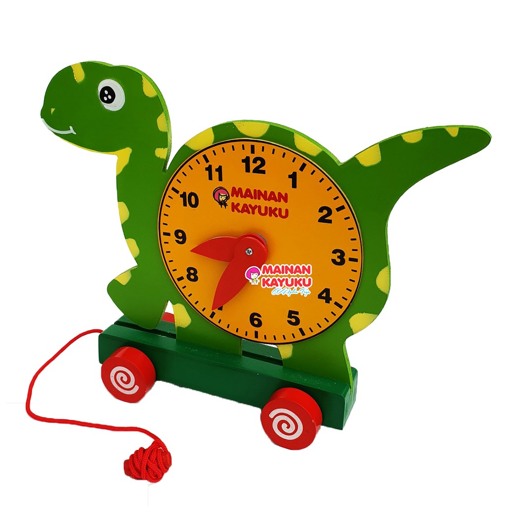 Jual Wooden Clock Dino - Mainan Edukasi - Sensory Motoric Play ...