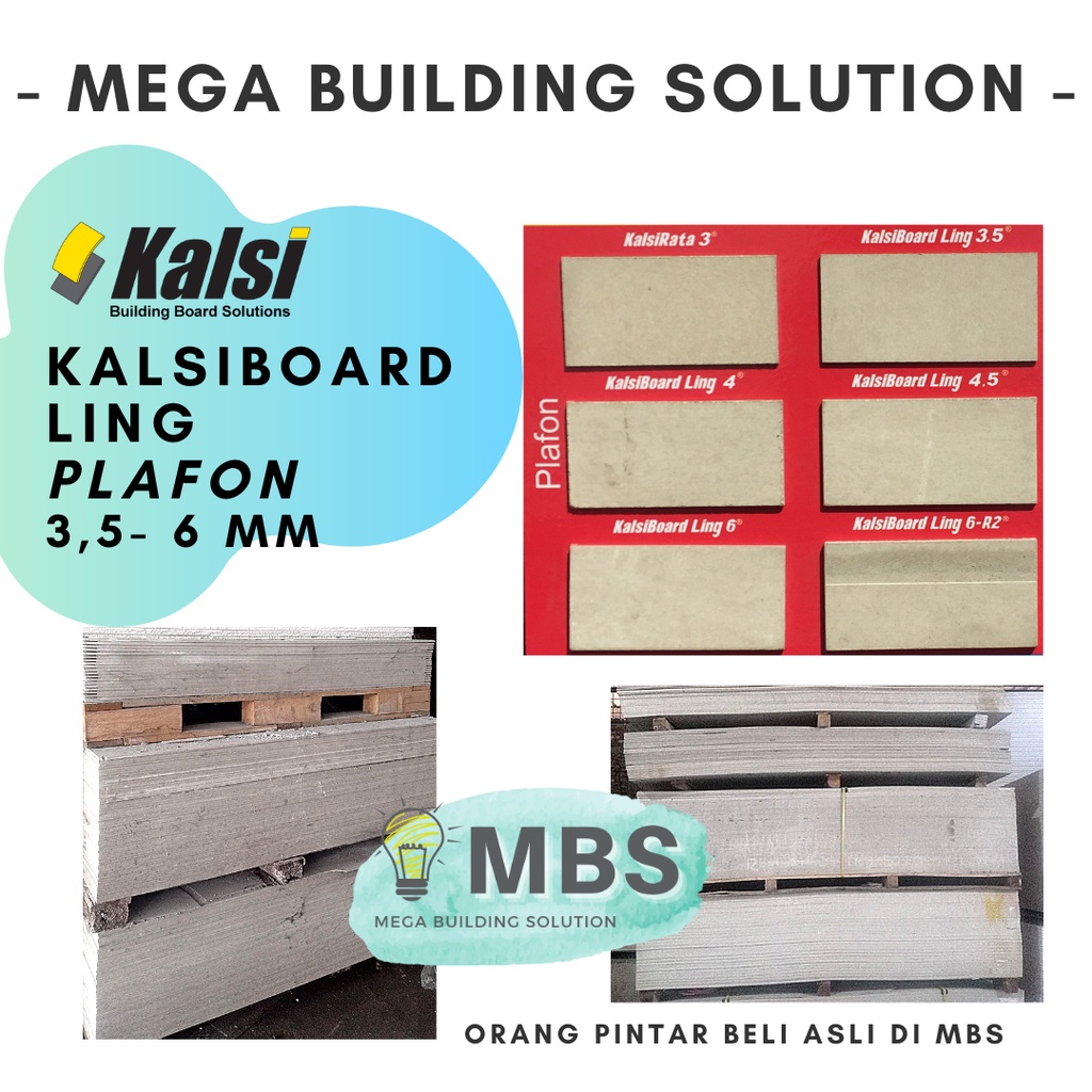 Jual Kalsiboard Ling 3.5 - 6mm x 1200 x 2400mm/ / Papan Plafon Kalsi ...