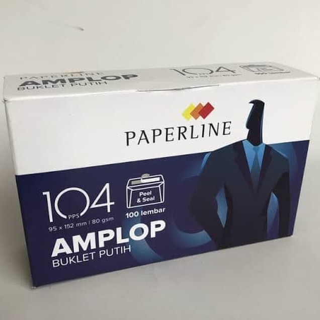 Jual Amplop Polos Pendek 104 PAPERLINE/Amplop Putih Polos Pendek 104 ...