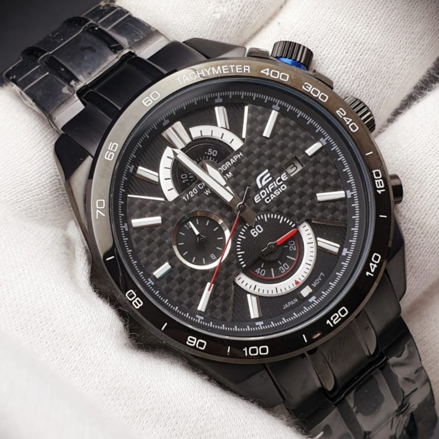 Jual Jam Tangan Pria Casio EDIFICE EFR-520 Chronograph FullBlack Steel ...