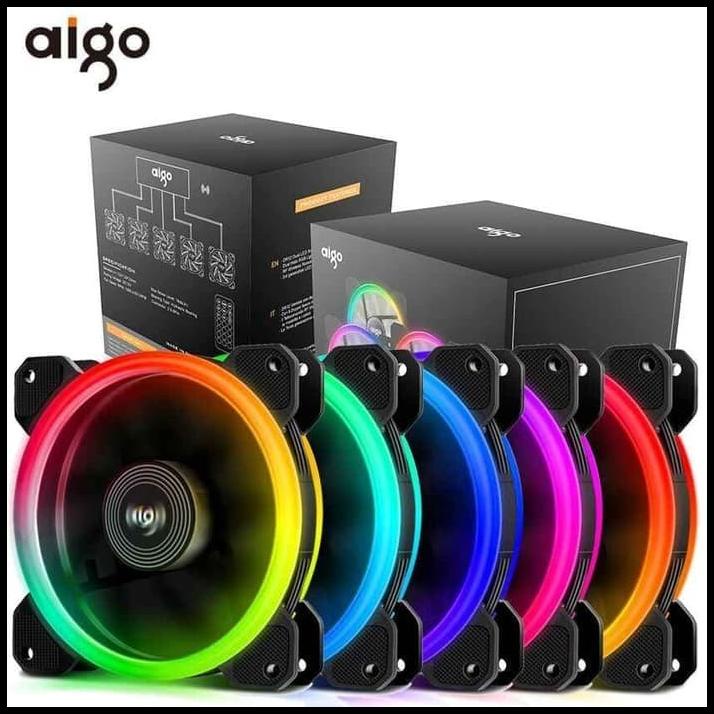 Jual Aigo Dr12 Pro 5In1 Double Ring Fan Rgb - Five Pack | Shopee Indonesia