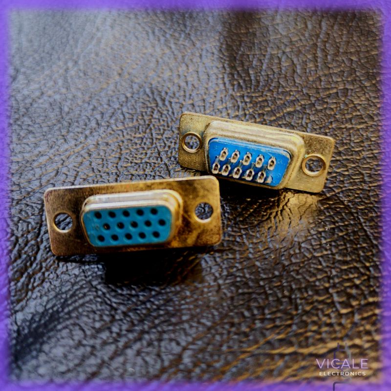 Jual DB15 VGA Female Solder Type Connector 15 Pin 3 Row (Min. Order ...