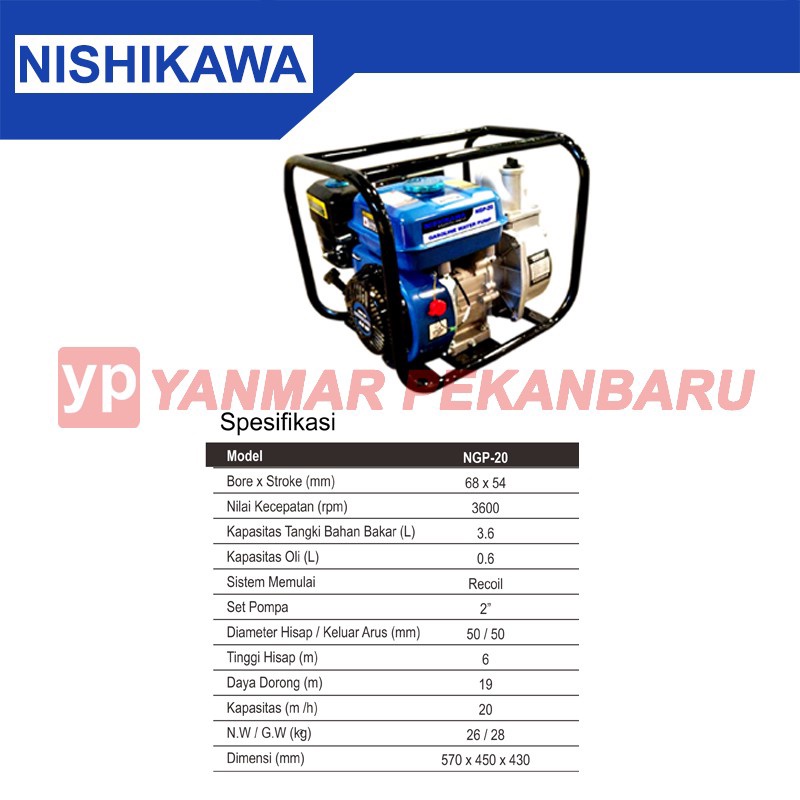 Jual MESIN POMPA AIR / POMPA IRIGASI NISHIKAWA NGP-20 | Shopee Indonesia