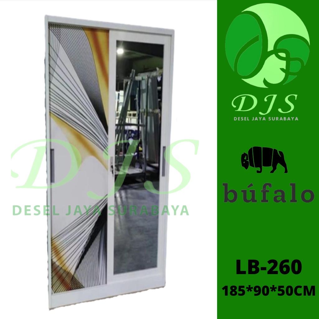 Jual Lemari Baju Besi Sliding LB-260 - Lemari Besi Kaca - Lemari Pakaian | Shopee Indonesia