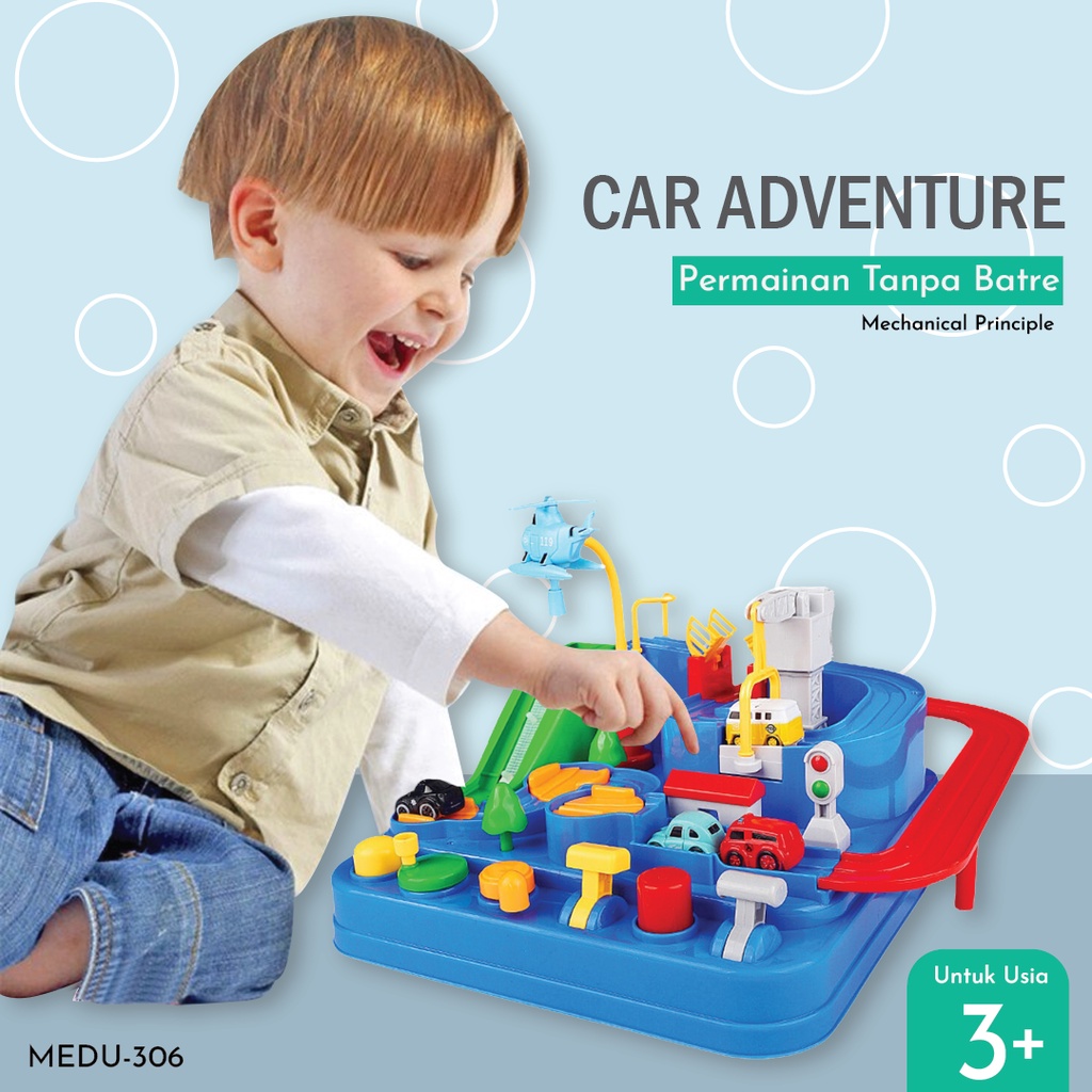 Jual Mainan Anak Car Adventure Brain Game Parking Lot Lego Track Big ...