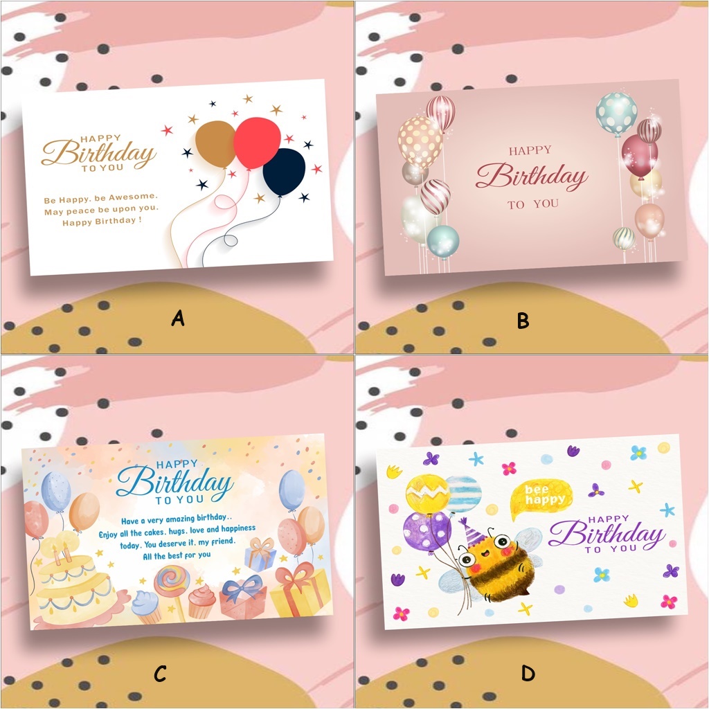 Jual Kartu Ucapan Happy Birthday Ulang Tahun Ultah Greeting Card Cards ...