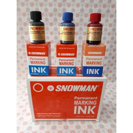 Jual Isi Ulang Tinta Permanen/Refill Ink Spidol Snowman Permanen ...