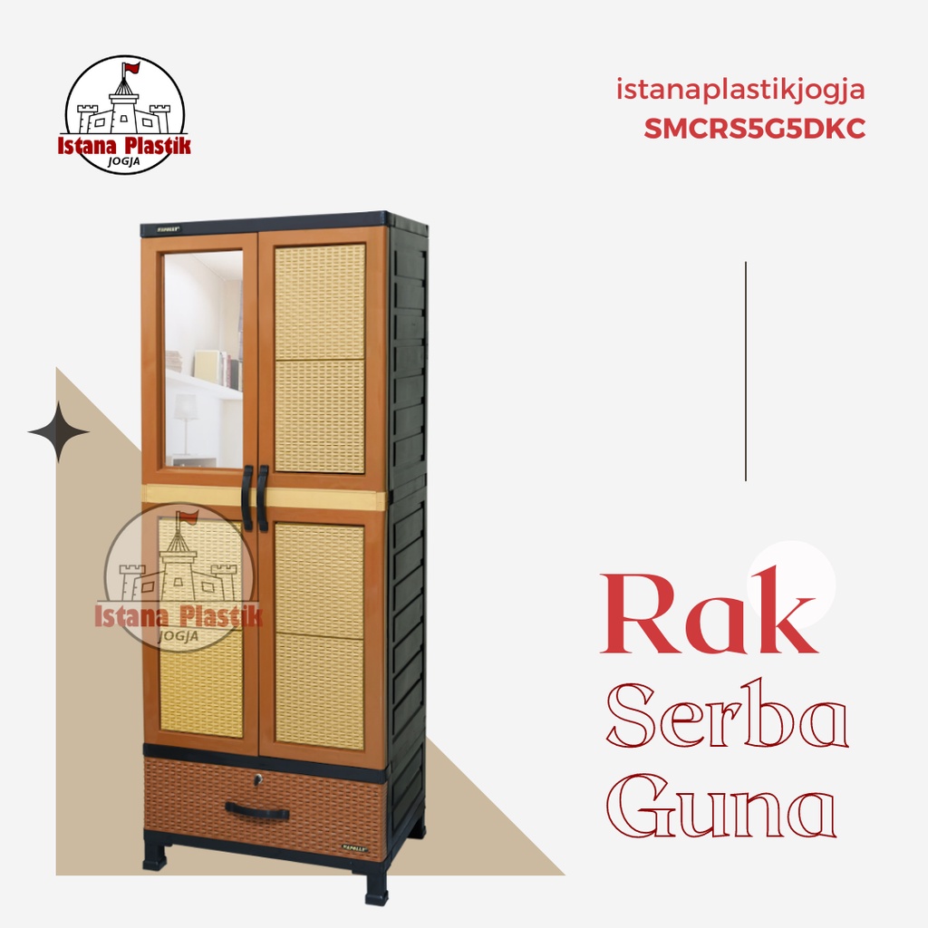 Jual Lemari Plastik Rak Gantung Laci Napolly CRS 5G5 DKC FREE RAKIT ...