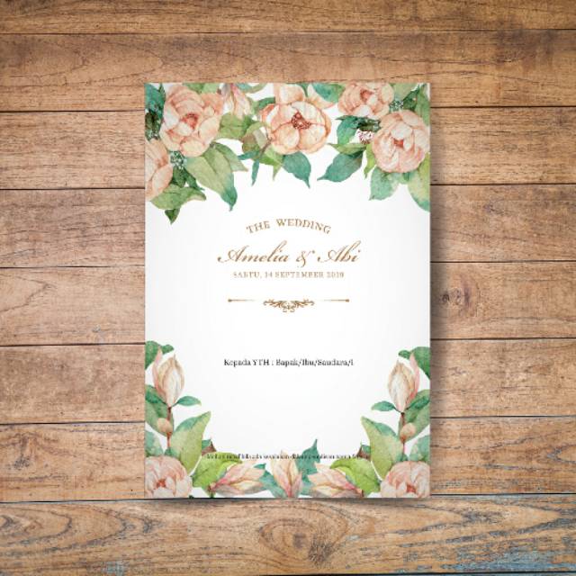 Jual undangan pernikahan / kartu undangan murah kode floral 2 | Shopee ...