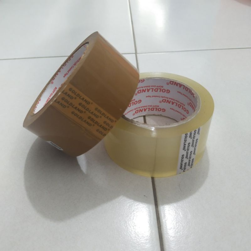 Jual LAKBAN BENING DAN COKLAT 45 mm X 9 Yard KUALITAS GOLDLAND | Shopee ...