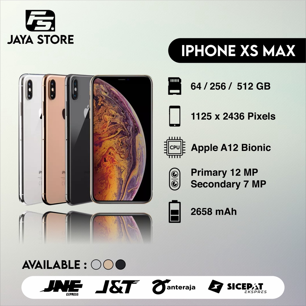 Jual Iphone XS Max 64 / 256 / 512 GB Fullset Second Original Good ...