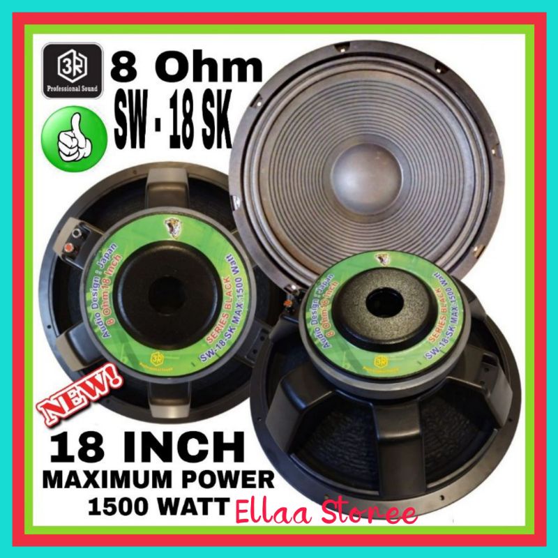 Jual Speaker Component 3R SW-18 SK 18 Inch 1500 Watt Black Series Pro ...