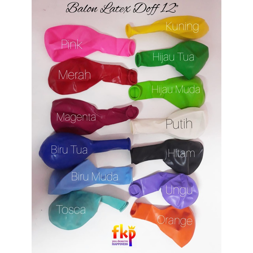 Jual FUN KIDS PARTY Balon Latex Doff 12 inch per 10 pcs/ Latex Doff ...