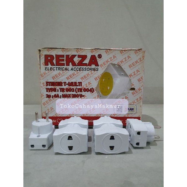 Jual Steker T Multi Rezka / Steker Colok 3 Lubang / Colokan Listrik ...