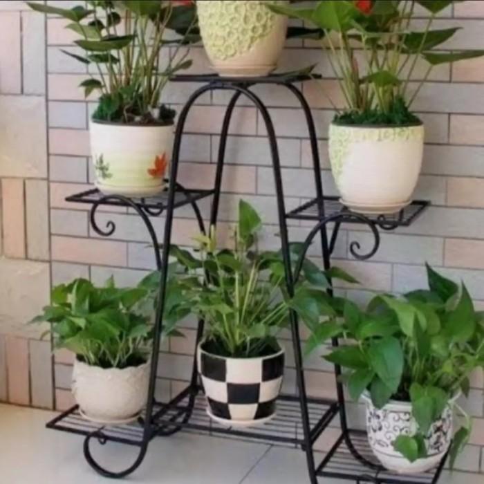 Jual Kkoch | Rak Pot Bunga Besi 3 Tiga Susun Untuk 6 Enam Pot Tempat ...