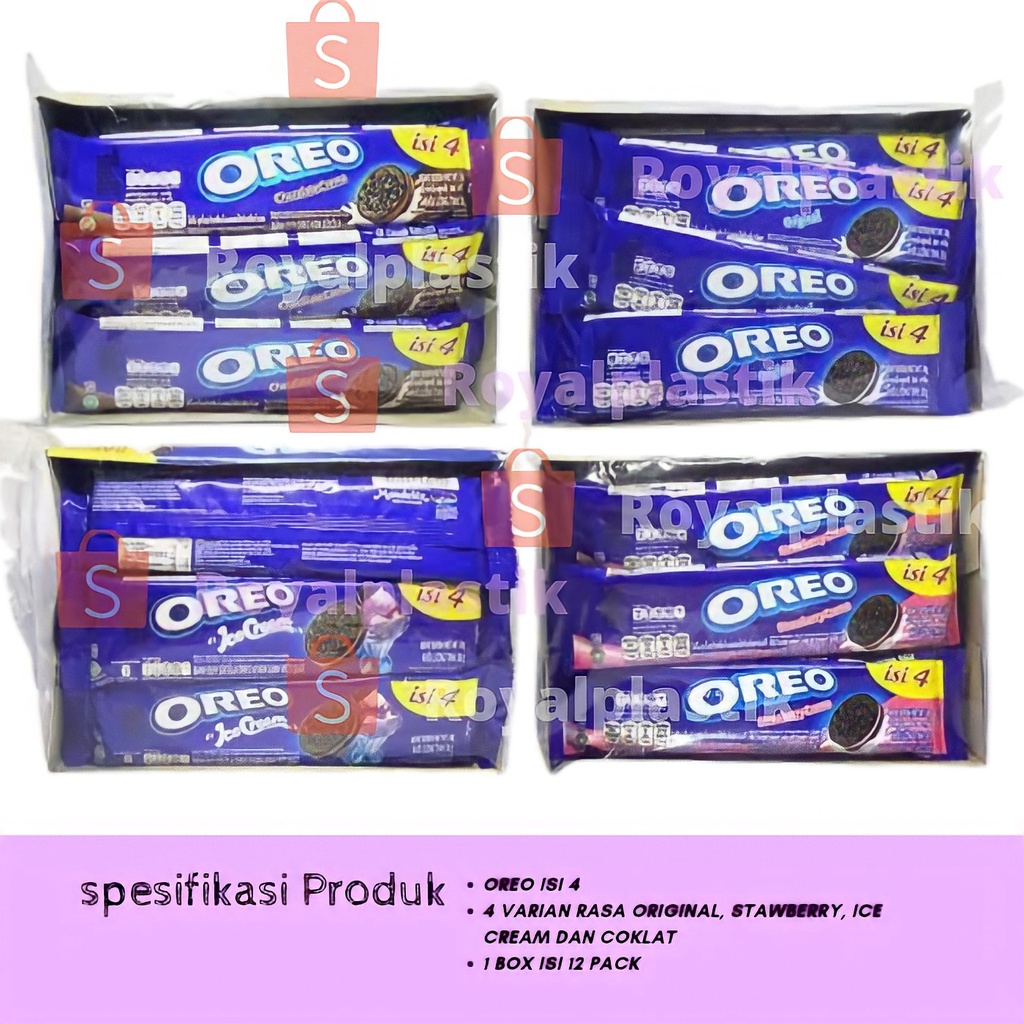 Jual Biskuit Oreo Isi 4 Rasa Original Coklat Stawberry dan Ice Cream ...
