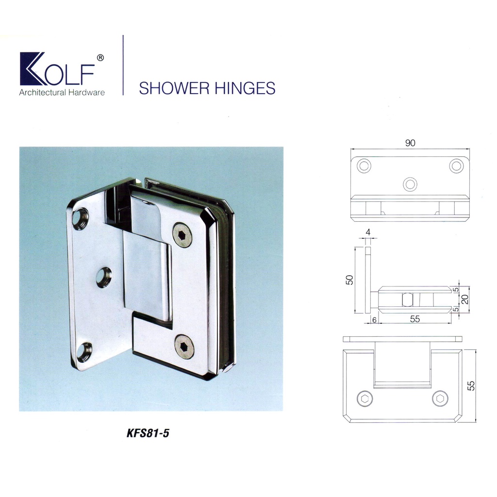Jual Shower Hinge Kolf 81-5 Glass To Wall Engsel Pintu Kaca Tembok ...