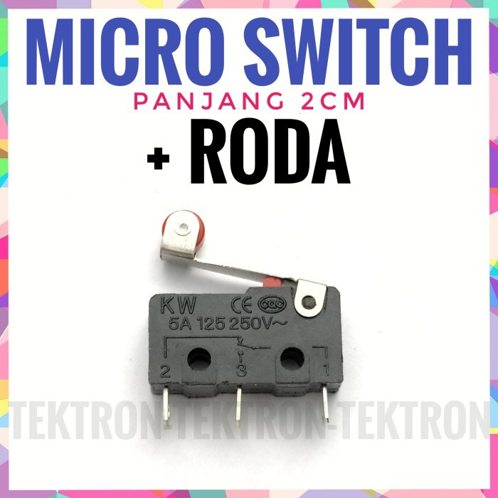 Jual Micro Switch 3pin SPDT 5Amp 2cm Plus Roda Limit 3p 5A sw pintu jendela | Shopee Indonesia