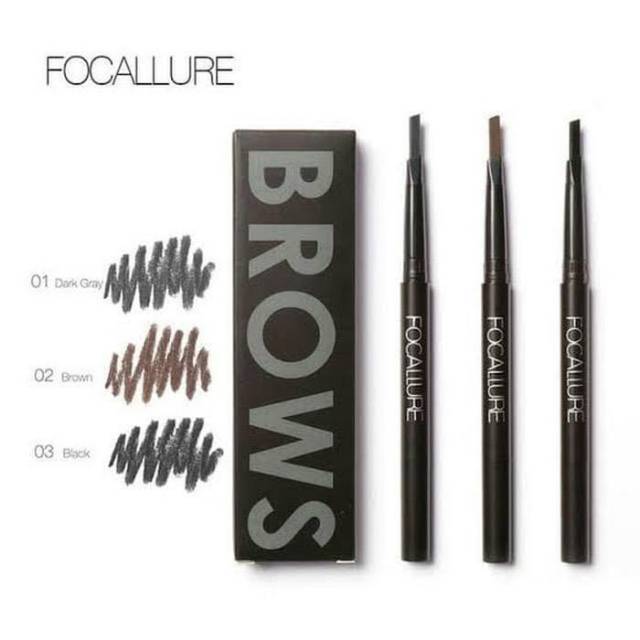 Jual Focallure eye brow eyebrows pen pensil alis dengan 3 warna pilihan ...