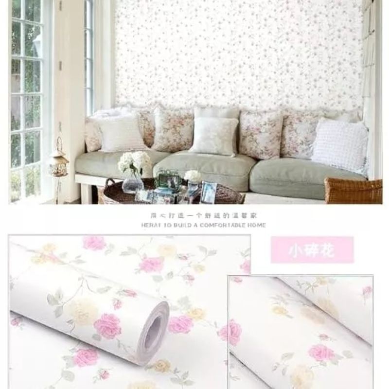 Jual wallpaper sticker dinding bunga mawar kecil | Shopee Indonesia