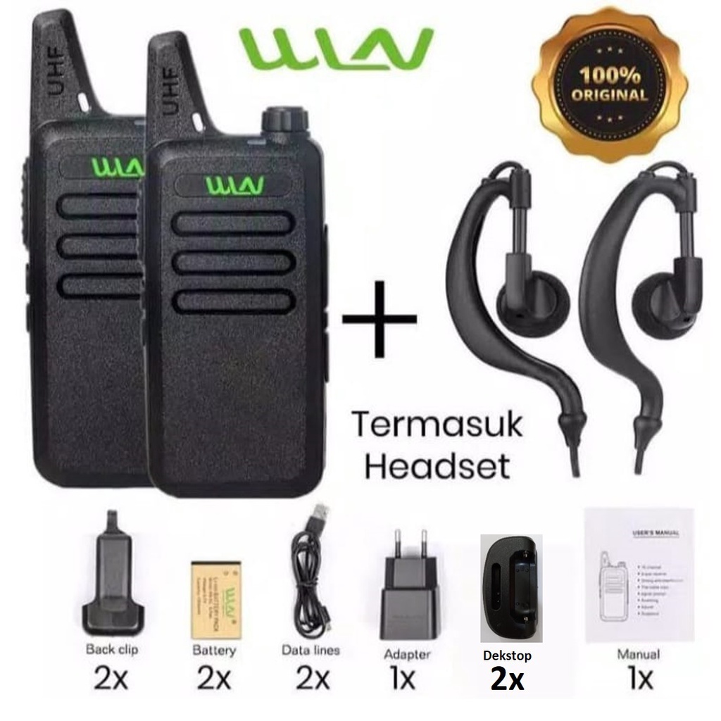 Jual HT WLN KD C1 TwoWay UHF , KDC1 UHF 1 Kotak Isi 2 Ht Free 2 Headset ...