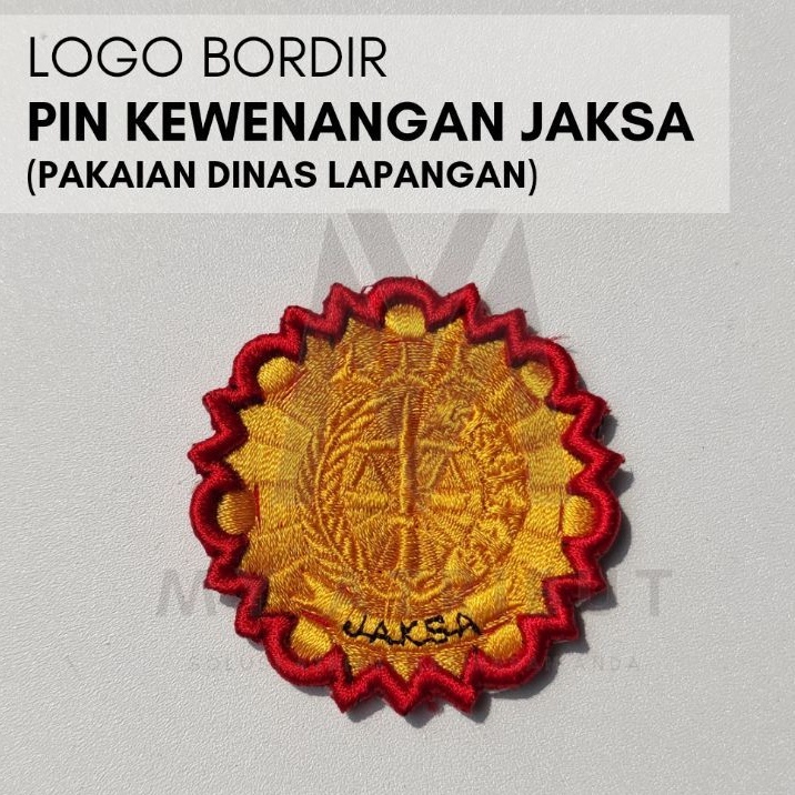 Jual Logo bordir pin jaksa kewenangan | atribut PDL jaksa TU Kejaksaan ...