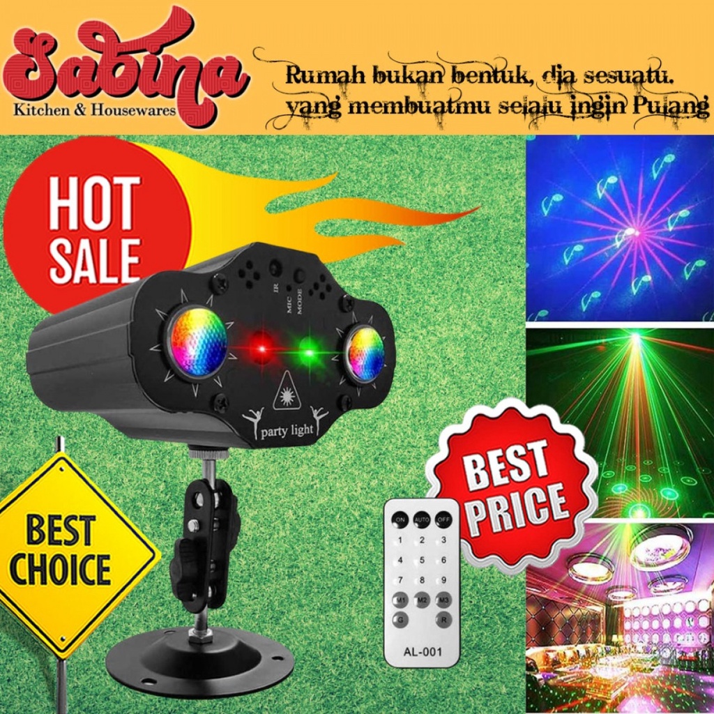 Jual Lampu Proyektor Laser LED Disco DJ Party Lights 72 Pola Sensor ...