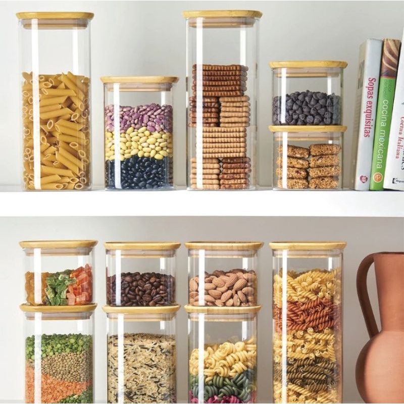 Jual Bamboo Clear Storage Jar/Toples Tupperware/Toples Bamboo ...