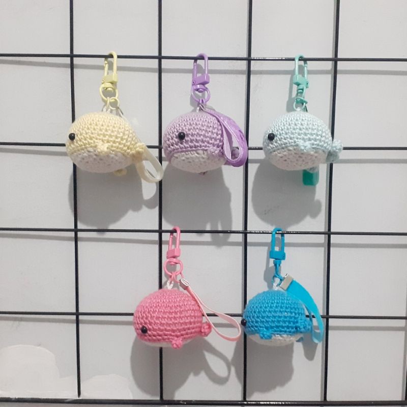 Jual [ READY STOCK] Amigurumi Baby Whale Keychain | Amigurumi gantungan ...