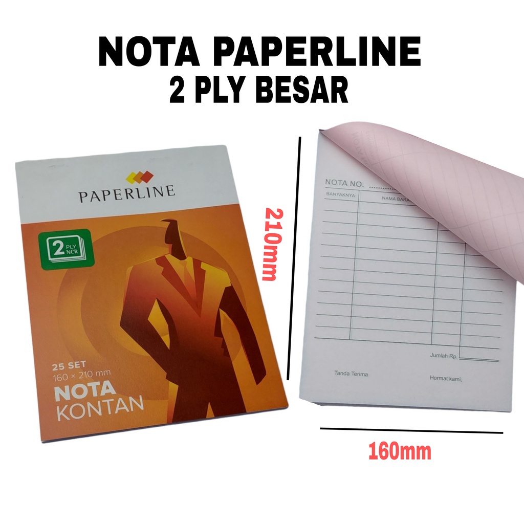 Jual Buku Nota Kontan Paperline Besar 2 Ply NCR / Nota Kontan 2 Rangkap ...