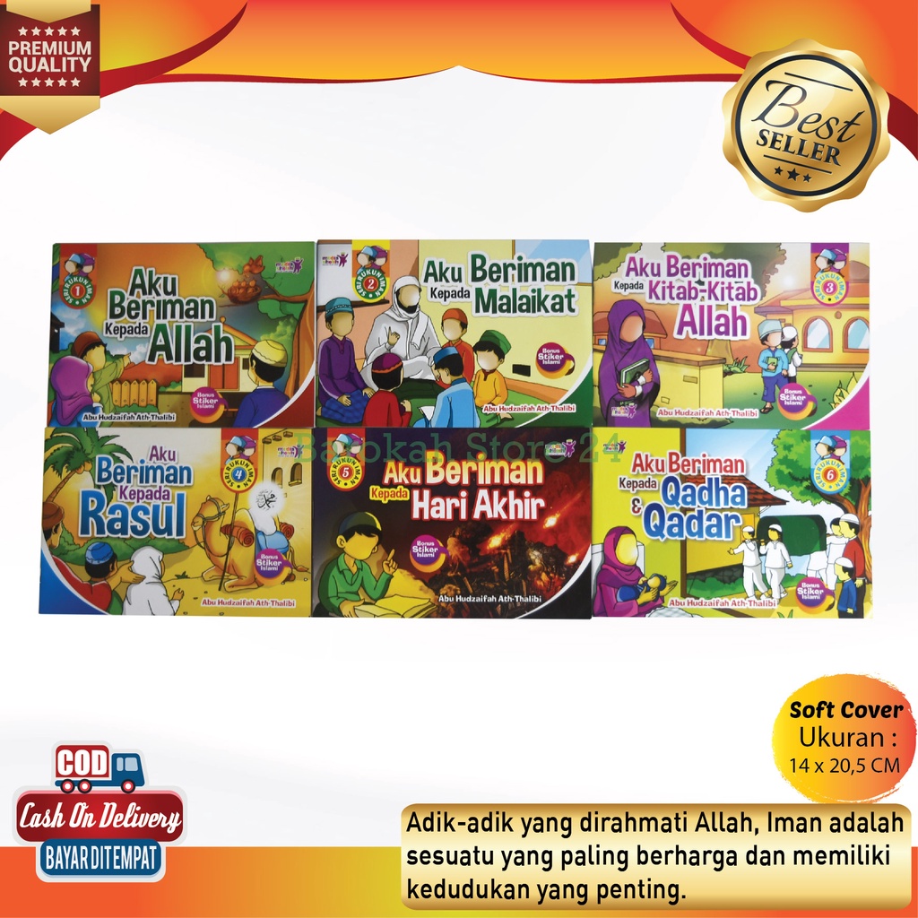 Jual Serial Buku Anak Muslim Paket Seri Rukun Iman 1 Set isi 6 Buku ...