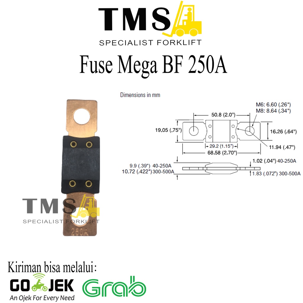 Jual Fuse BF2 Mega 250A For Forklift / Sekring BF 250A FORKLIFT ...