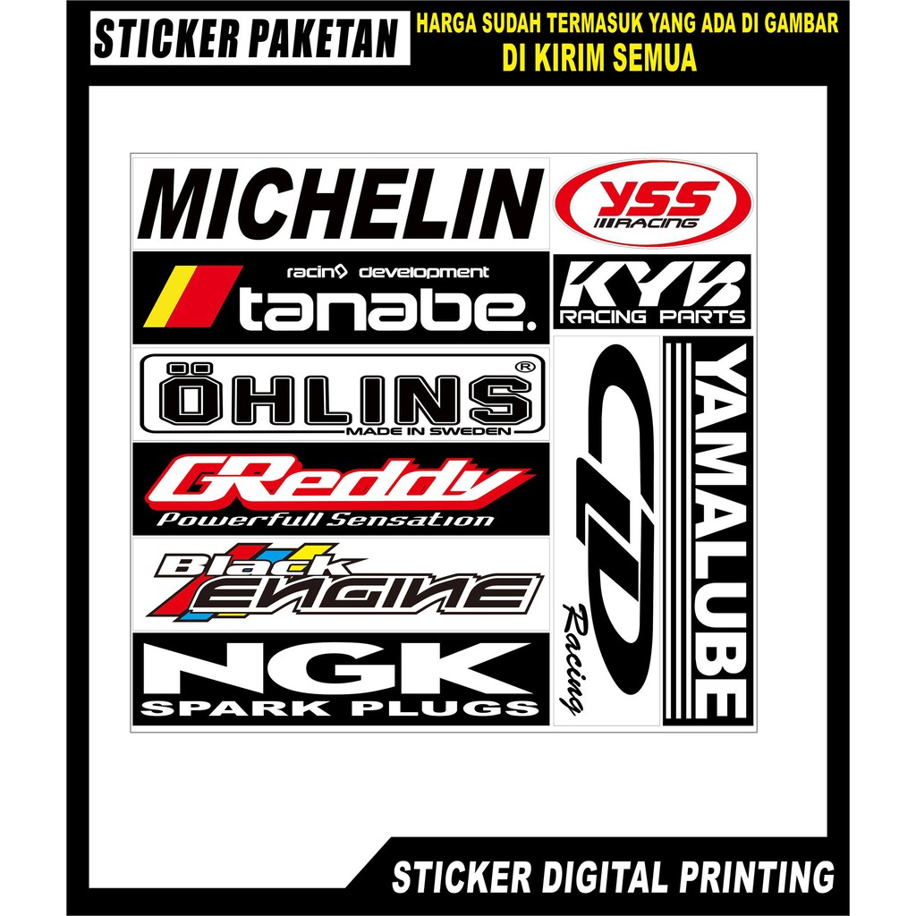 Jual sticker racing sticker sponsor | Shopee Indonesia