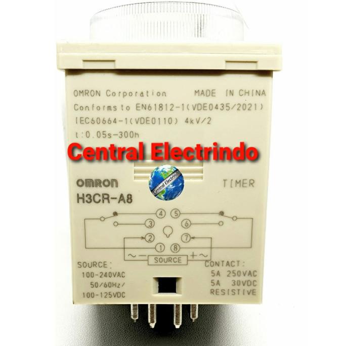 Jual TIMER OMRON H3CR- A8 220VAc + SOCKET. Ready | Shopee Indonesia
