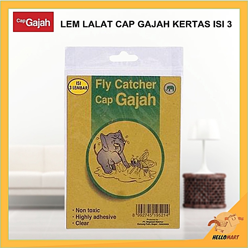 Jual ORIGINAL Cap Gajah Lem Lalat Kertas 3's / Lem Lalat Kertas Isi 3 ...