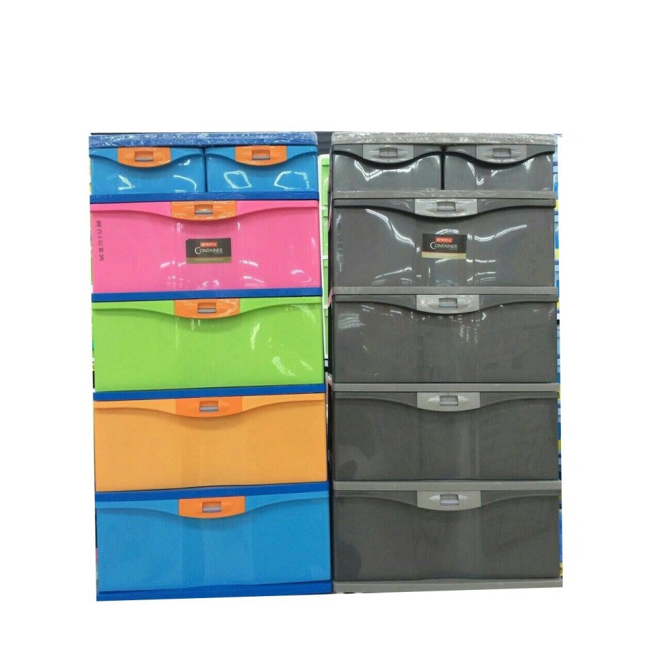 Jual Lemari plastik susun 4+laci lion star Primera SL-4(atas dibagi 2 ...