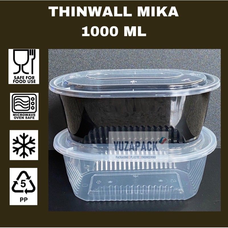 Jual Thinwall Mika Oval 1000 ml Take Away Plastics Microwave | Shopee ...