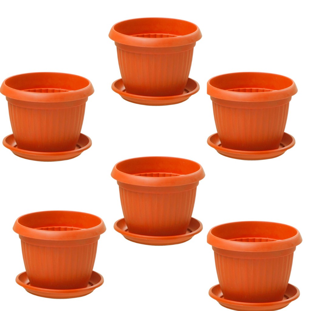 Jual Claris Paket isi 6 Pcs Pot Terracotta 5822/ Pot Terakota+ Tatakan ...