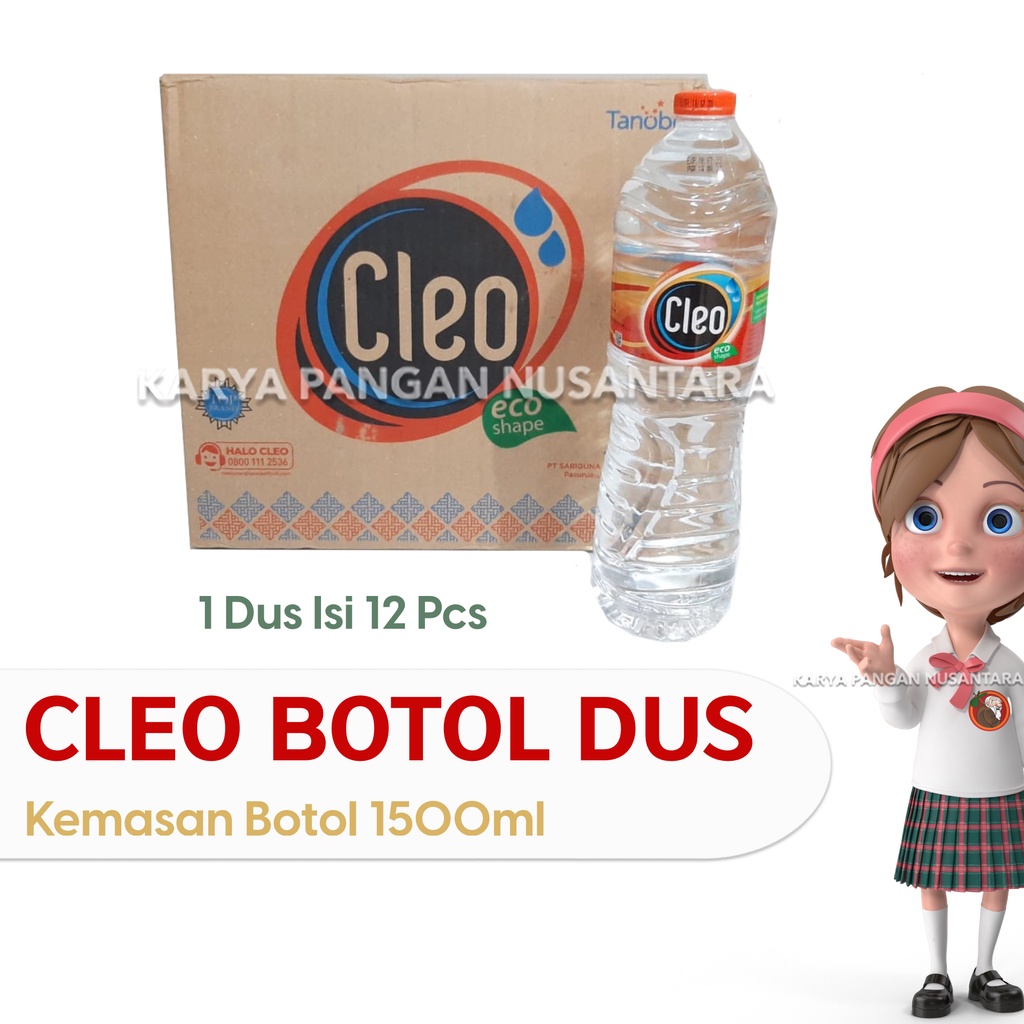 Jual CLEO BOTOL BESAR AIR MINERAL CLEO BOTOL ECO SHAPE 1500 ML PER DUS ...