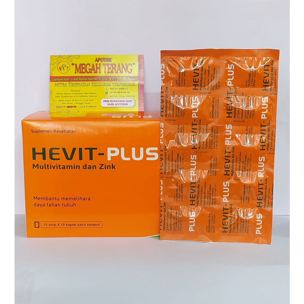 Jual HEVIT PLUS MULTIVITAMIN LENGKAP VITAMIN C 500MG | Shopee Indonesia