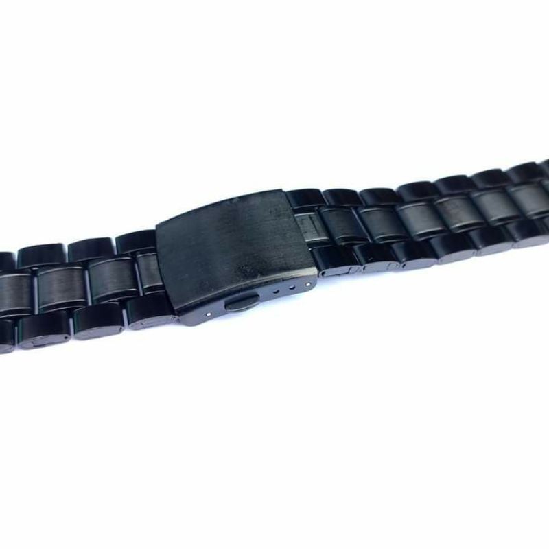 Jual Strap Tali Jam Tangan Rante Hitam Stainless steel besi Lurus ...