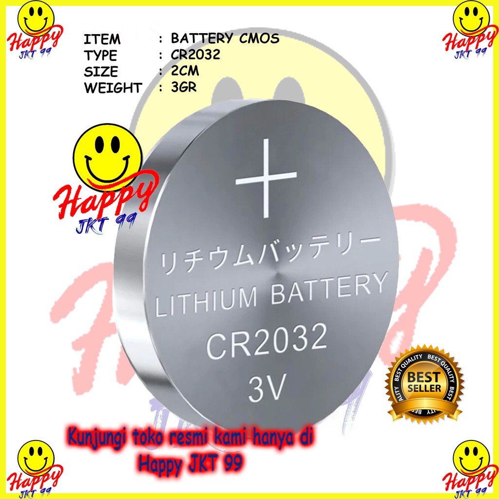 Jual [ HAPPY JKT 99 ] BATERAI BATTERY CMOS CR2032 CR2032 ORIGINAL ...